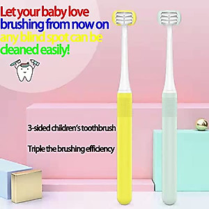 QL-LINRUN 3 Sided Toothbrush 3 Sided Toothbrush Kids Three Sided Toothbrush Surround Toothbrush Kids Kids toothbrushes Toddlers Teeth Brush（3pcs）