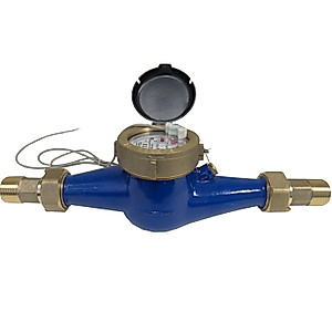 2 Inch Multi-Jet Brass Totalizing Water Meter with Pulse Output, Sealed Dry Dial, Internal Strainer, Horizontal Mount, for Non-Potable Water Systems, Max Pressure 150 PSI