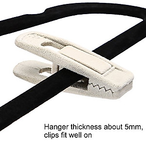 Corodo Hanger Clips for Velvet Hangers, 80 Pack Hanger Clips, Durable Clips for Hangers, Perfect for Baby Hangers Velvet Skirt Hangers (Ivory)