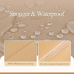 WJ-X3 Outdoor Waterproof Chaise Lounge Chair Cover, 38W x 84D x 34H, Beige & Coffee, 2 Pack