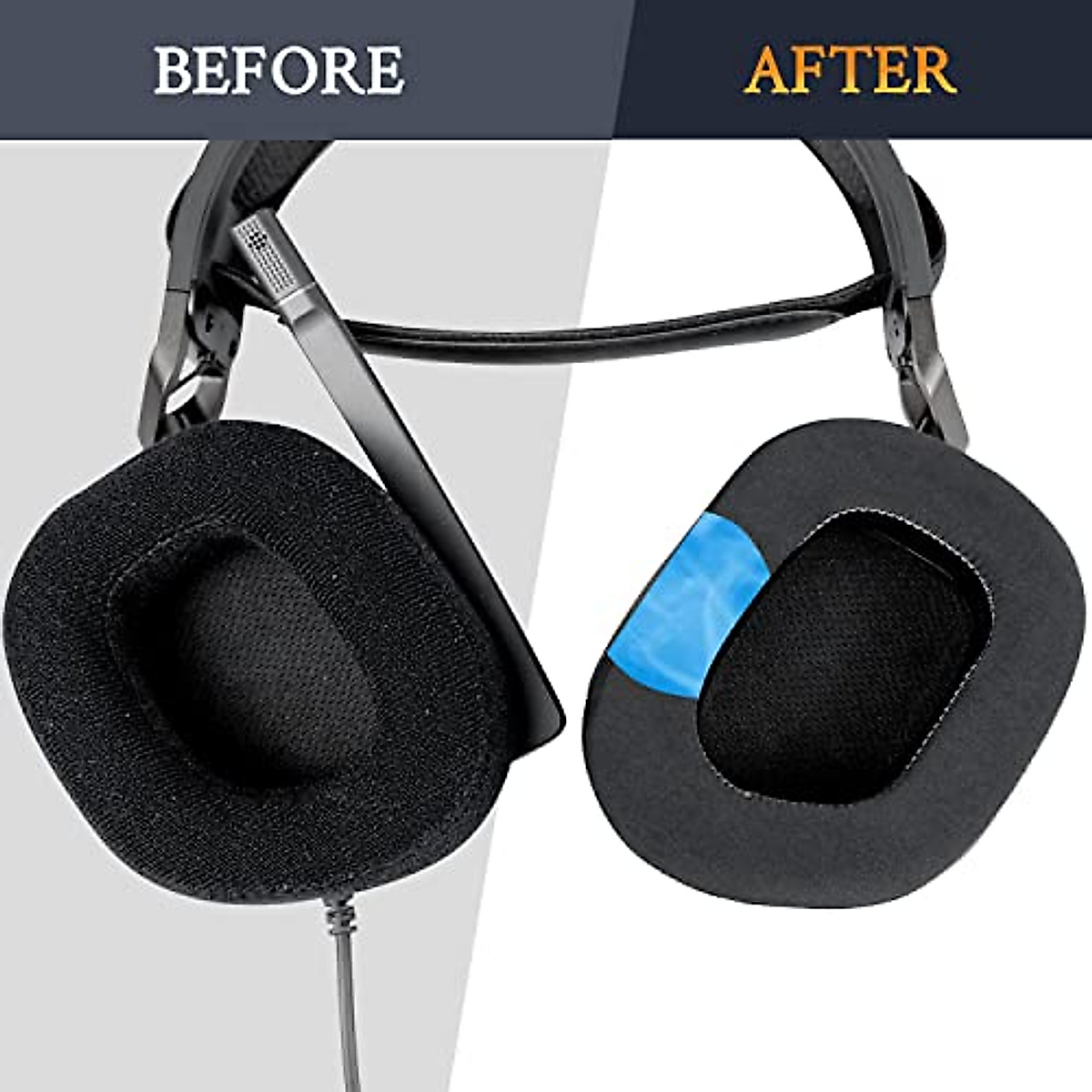 SOULWIT Cooling-Gel Earpads Replacement for Corsair HS80 RGB USB Wired/HS 80 RGB Wireless Gaming Headsets, Ear Pads Cushions with High-Density Noise Isolation Foam