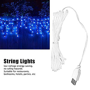 LED Curtain String Light, Fairy String Lights Decorative String Lights USB Power Supply for Wedding Party Home Garden for Outdoor Indoor Wall Decorations