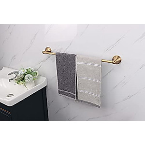 TocTen Bath Towel Bar - Thicken SUS304 Stainless Steel Towel Rack for Bathroom, Retro Style Bathroom Hardware Accessories Towel Rod Heavy Duty Wall Mounted Towel Holder (24 Inch, Gold)