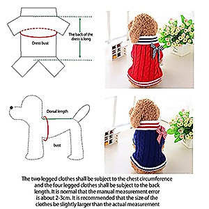 Dog Hoodies for Large Dogs Winter Classic Clothes Knitted - Navy Sweater Cat Sweater Coat Turtleneck Winter Jumper Cable Knit Pet Warm Pet Puppies Clothes for Girls Christmas Outfits
