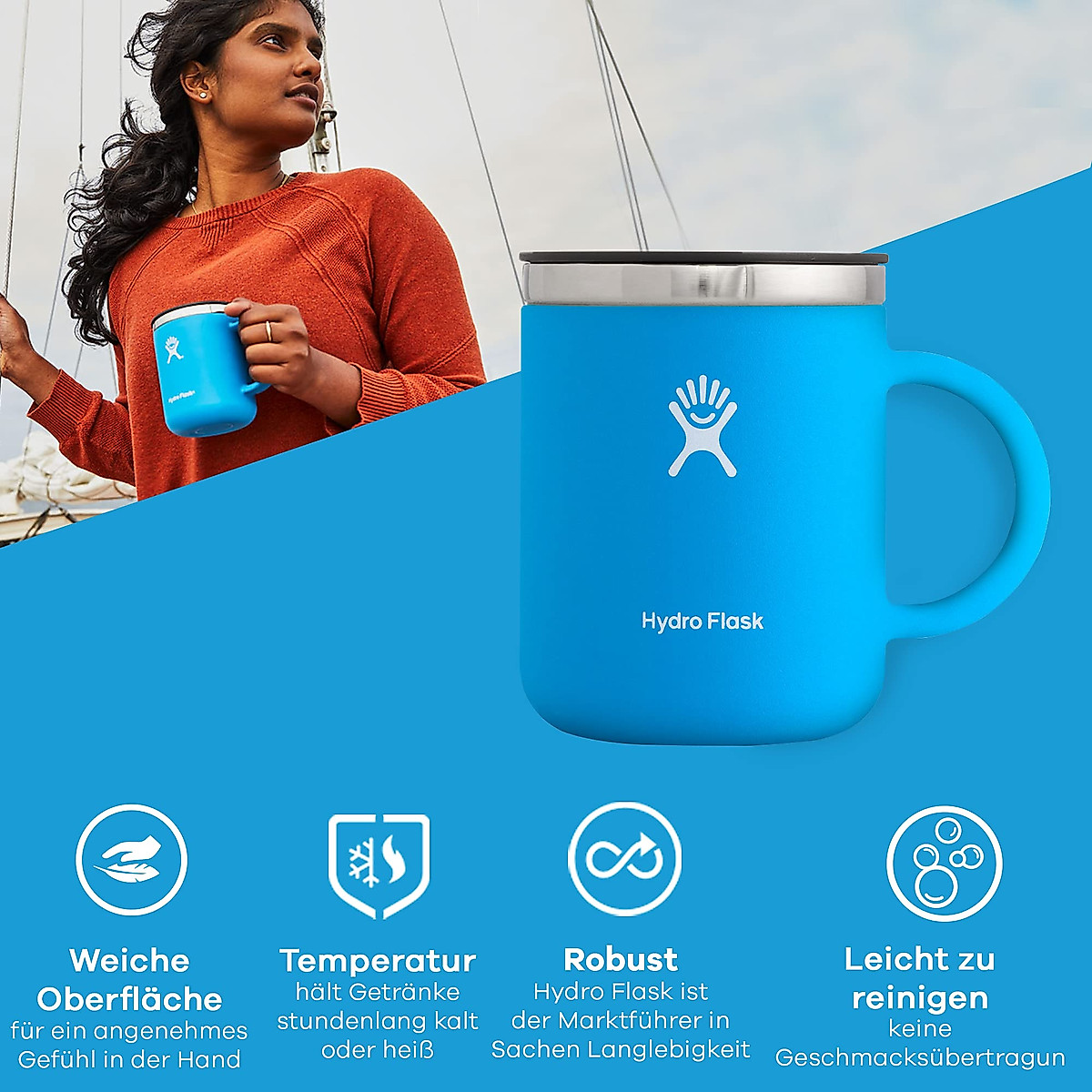 Hydro Flask Mug - Stainless Steel Reusable Tea Coffee Travel Mug - Vacuum Insulated, BPA-Free, Non-Toxic