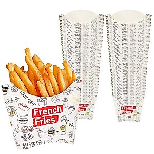 YAPULLYA 5 oz 50-Pack French Fry Containers Box Cups, Disposable Paperboard French Fries Holders, Kid's Snack Container for Party
