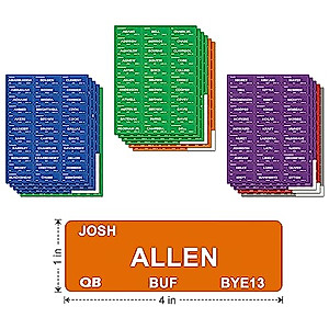 exellewis Fantasy Football Draft Board 2023-2024 Season - 5.3 Feet x 3.7 Feet Large Board Kit - Up to 14 Teams 20 Rounds 500+ Player Stickers (2023-2024 Season)