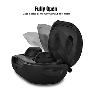 AIRSPO Silicone Case Cover for Galaxy Buds+ Plus(2020)/Galaxy Buds(2019) Samsung Galaxy Earbuds Protective Skin with Carabiner Keychain (Black)