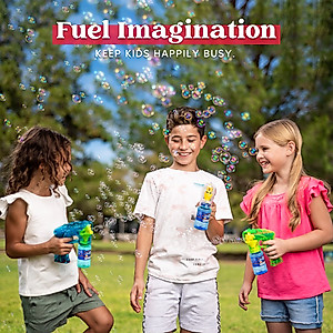 JOYIN 3 Bubble Guns Kit with Bubble Solutions for Kids, Bubble Blaster for Summer Toy, Party Favors, Birthday, Outdoor & Indoor Activity, Birthday Gift