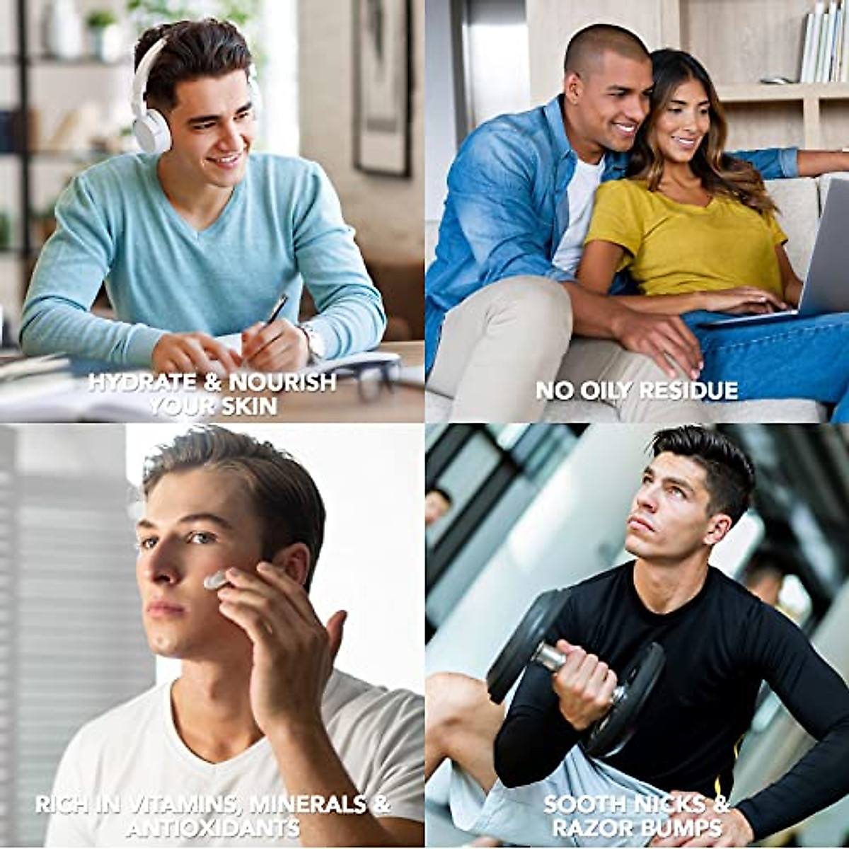 Aloe Vera After Shave & Body Gel | 99.75% Organic | Natural Anti-Aging Formula to Hydrate, Soothe & Repair Dry Skin, Irritation, Redness & Prevents Razor Burn - 8oz, By Green Leaf Naturals