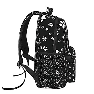 MANQINF Colorful Dog Paw Print Backpack,Cute Bookbags Laptop Bag Shoulder Bags Travel Hiking Camping Daypack for Men Women