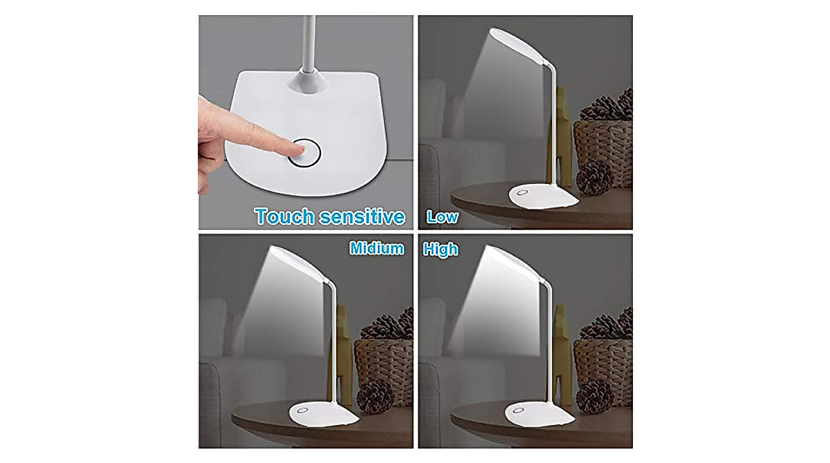 DEEPLITE LED Desk Lamp - Portable, Dimmable & Battery Operated Light