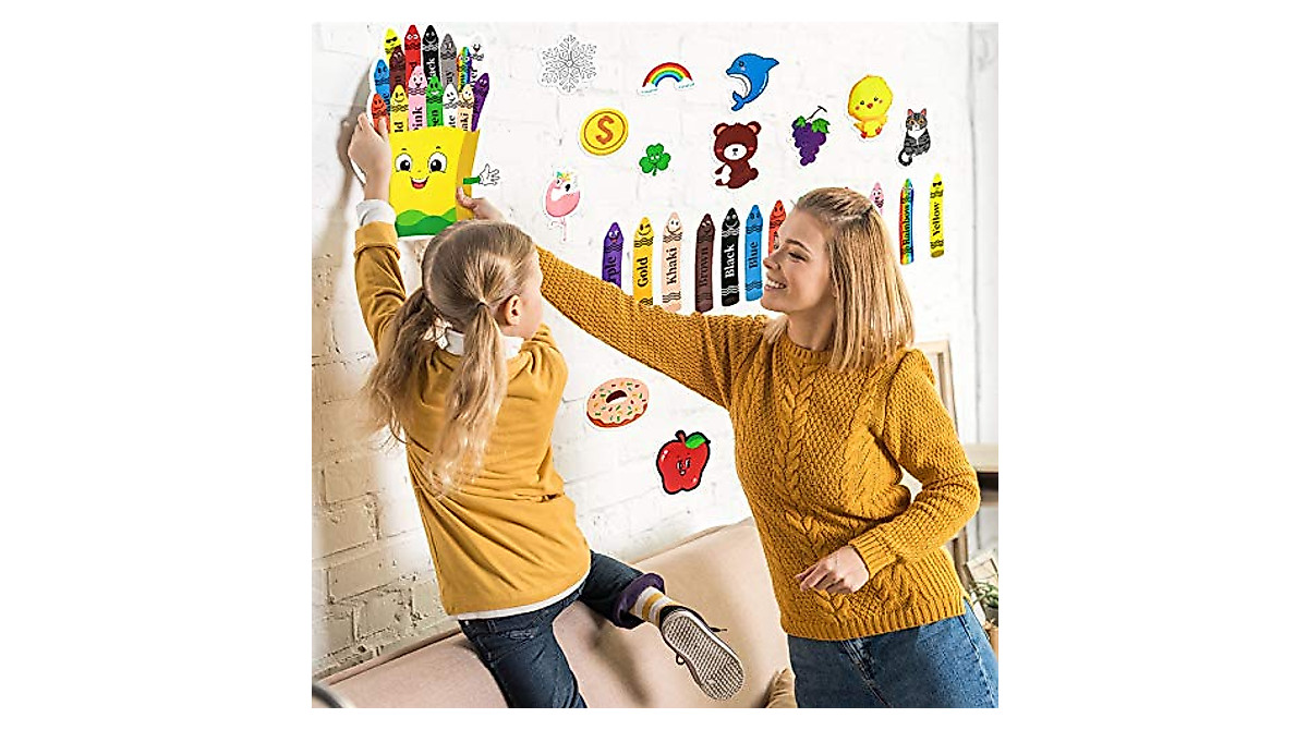 Colorful 31-Piece Crayons Cutouts for Classroom Decor