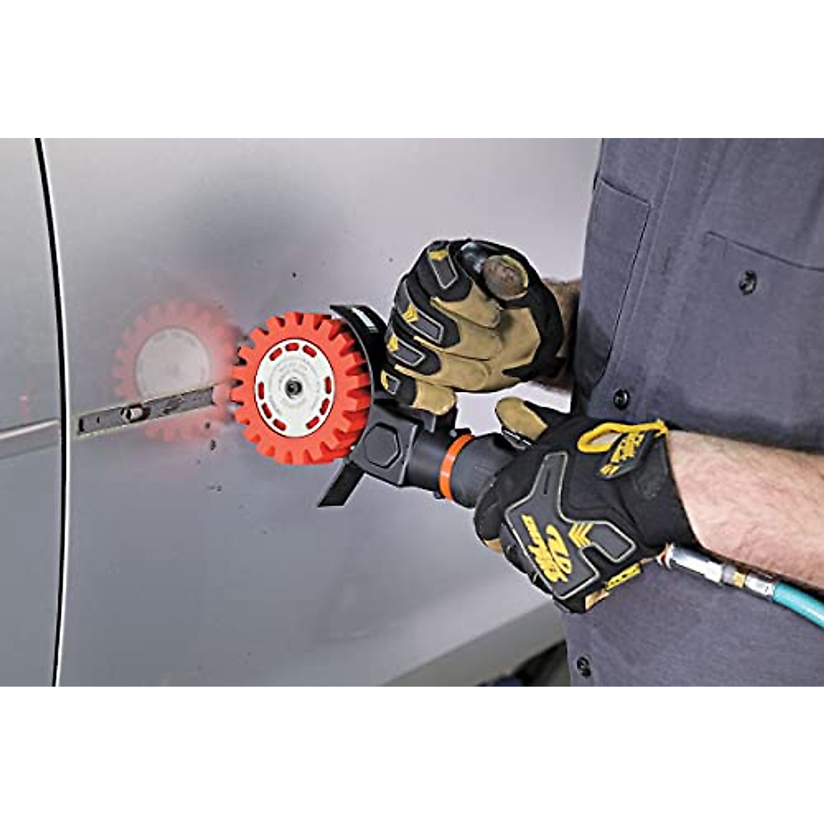 Dynabrade (NZ1) NitroZip Surface Conditioning/Decal Pinstripe Removal Tool | Right Angle, 0.5 hp 3500 RPM Pneumatic Motor | For Use with Eraser and Wire Wheels