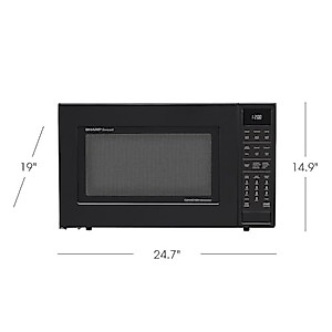 Sharp 1.5 Cu. Ft. 900W Convection Microwave Oven, Black