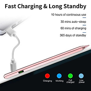 Stylus Pencil for iPad Pro 2024 13/12.9/11 inch M4, with 0.5h Fast Charge Palm Rejection for iPad Air 11/13 M2 6th/5th/4th/3rd, iPad 10th/9th/8th/7th/6th, iPad Mini 6th/5th