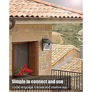 ENSTER Security Camera Wireless Outdoor, Solar Flood Light Camera 1080P, 2.4GHz WiFi Camera for Home Security with Motion Detection, 2-Way Audio, Cloud/SD Card Storage, Waterproof
