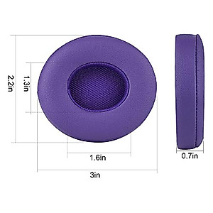 Solo 3 Earpads Replacement Solo 2 Ear Pads Memory Foam Ear Cushion Compatible with Beats by Dre Solo3/Solo2 Wireless on Ear Headphones ONLY (Pop Purple)