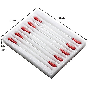 Glass Pipette Dropper with Red Rubber Cap Dropping Pipet Liquid Essential Oil Transfer 10 Pcs