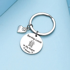 NOTHERS RSZOTW Lunch Lady Day Keychain School Lunch Lady Keychain Cafeteria Staff Jewelry Lunch Lady Jewelry Cafeteria Staff Gift Lunch Server Keychain