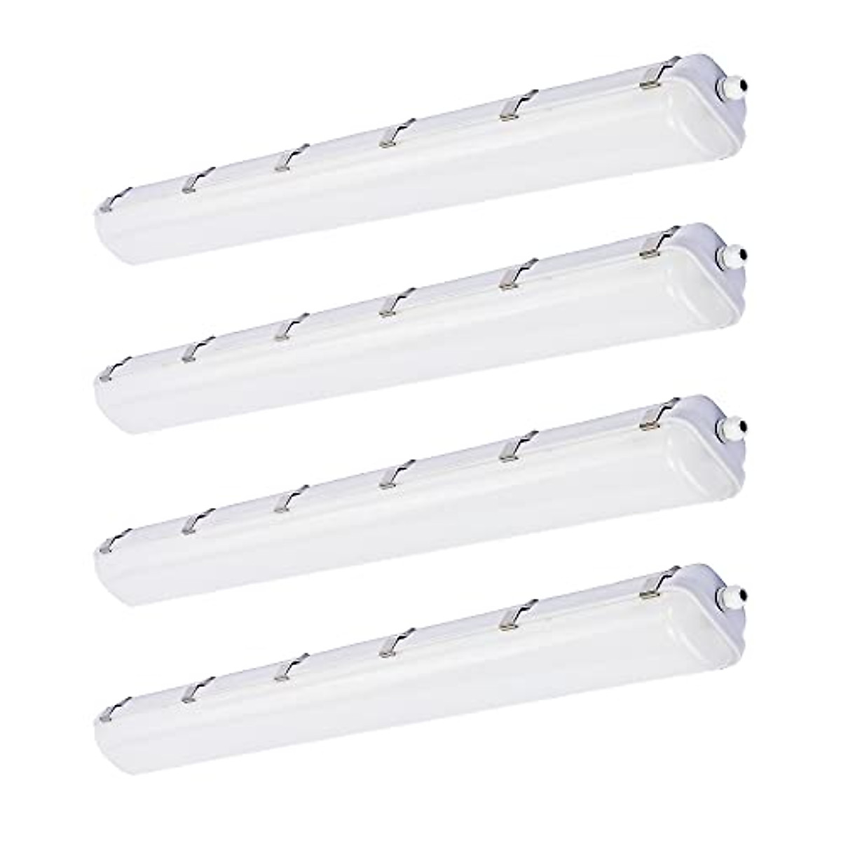 Amptonica 4FT LED Vapor Tight Light, 60W 6600lm(100W Eq.) Vapor Proof Light Fixture, 5000K Waterproof Shop Light for Car Wash, Carport, Walk in Freezer, Parking Garage, UL List 4-Pack