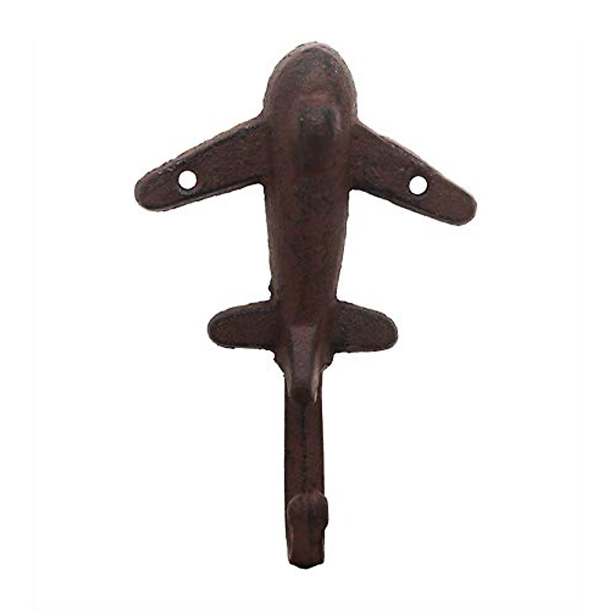 Retro Cast Iron Airplane Wall Hook, Antique Brown, Set of 3