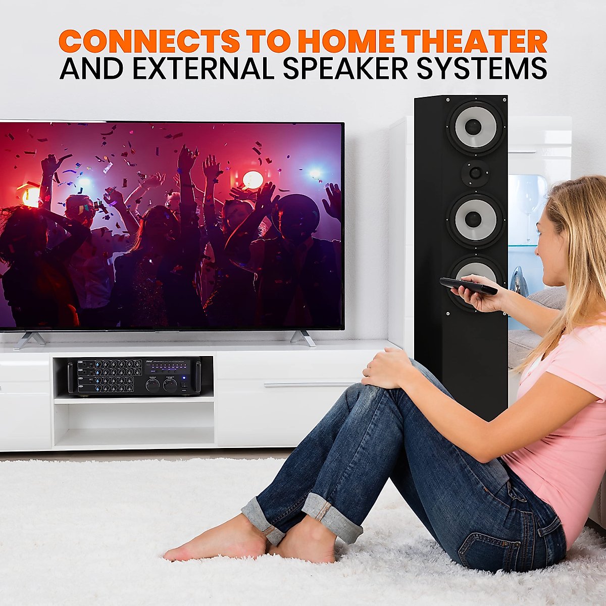 Pyle Pro 1000-Watt Portable Wireless Bluetooth - Stereo Mixer Karaoke Amplifier System with Dual Mic / RCA Audio / Video Inputs, Speaker Output for Instant Home Karaoke, DJ Party - Pyle PMXAKB1000