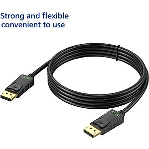 UVOOI DisplayPort to DisplayPort Cable Adapter 6ft 10-Pack, 4K Display Port DP to DP Cord 1.2 [4K@60Hz, 2K@165Hz, 2K@144Hz] Compatible with All Display Port Devices-Black