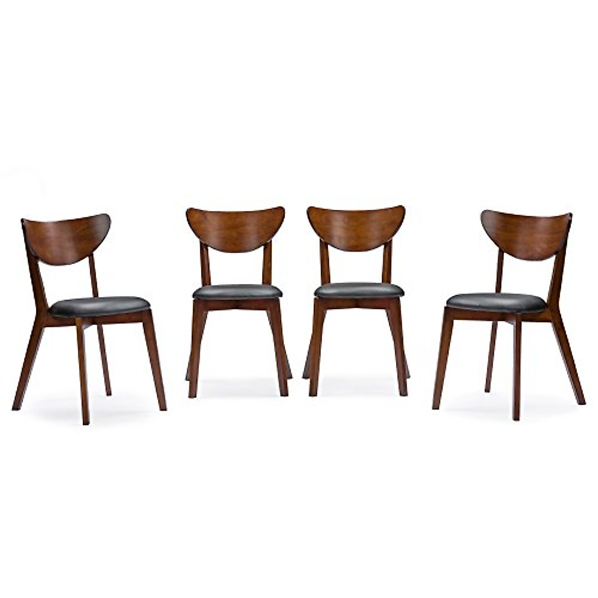 Baxton Studio Sumner Dining Set Style Walnut Brown 5-Piece Dining Set