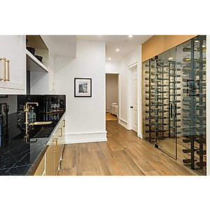 VintageView W Series Two-Sided Floating Wine Rack Kit (42 Bottles, Satin Black) Stylish Modern Wine Storage with Label Forward Design