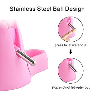 Guardians Hamster Water Bottle,Little Pet Automatic Drinking Bottle with Food Container Base Hut Hanging Water Feeding Bottles Auto Dispenser for Small Animals(80ml,Pink)