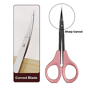 EMILYSTORES 4 Inches Curved Craft Scissors For Eyebrow Eyelash Extensions Stainless Steel 1PC
