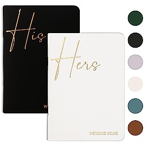 Taja Vow Books His and Hers, Wedding Vow Books with Gold Foil Lettering, Perfect Wedding Ceremony Essential for Wedding Stuff - Timeless Elegance