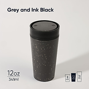 Circular & Co Reusable Coffee Cup - 12oz - 100% Leakproof Travel Mug - Made from Recycled Coffee Cups - Sustainble Coffee Tumbler - 360 Drinking - BPA Free - Dishwasher Safe