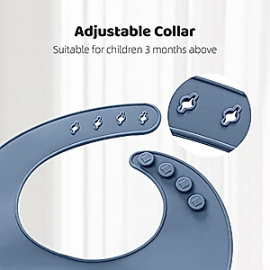 Silicone Bibs for Babies 2 Pack, BPA Free Waterproof Soft Adjustable Fit Silicone Bibs for Babies & Toddlers Easily Wipe Clean Newborn Baby Silicone Bibs (Boys Rainbow)