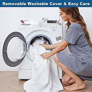 Bomdaia 3 Inch Gel Memory Foam Mattress Topper Full Size High Density Cooling Mattress Pad Pressure Relief Bed Topper for Back Pain, Bamboo Charcoal Foam Topper with Removable & Washable Cover