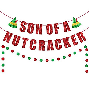 Son of a Nutcracker Banner for Buddy the Elf Inspired Funny Christmas Banner Elf Movie Christmas Party Decorations