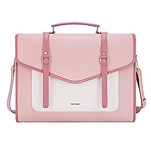 ECOSUSI Laptop Bag for Women 15.6 inch PU Leather Briefcase Large Computer Satchel Bag Professional Work Messenger Bag