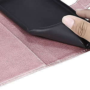 SATURCASE Case for LG V20, Classical PU Leather Flip Magnet Wallet Stand Card Slots Protective Cover with Hand Strap for LG V20 (XD-Rose Gold)