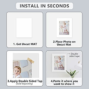 Somime 10-Pack White Uncut Picture Frame Backing Board,Acid Free 8x10 White Matte Picture Board for Photos