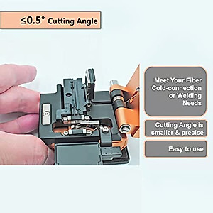 D YEDEMC High Precision Fiber Cleaver with 16 Surface Blade and 3 in 1 Fiber Holder Automatic Return Knife FTTH Too(YD-30-GL)