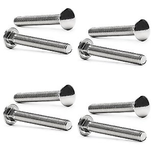 Yinpecly 8Pcs M8×60mm 1.25mm Pitch Length 304 Stainless Steel Round Domed Head Square Neck Carriage Bolts Silver Tone