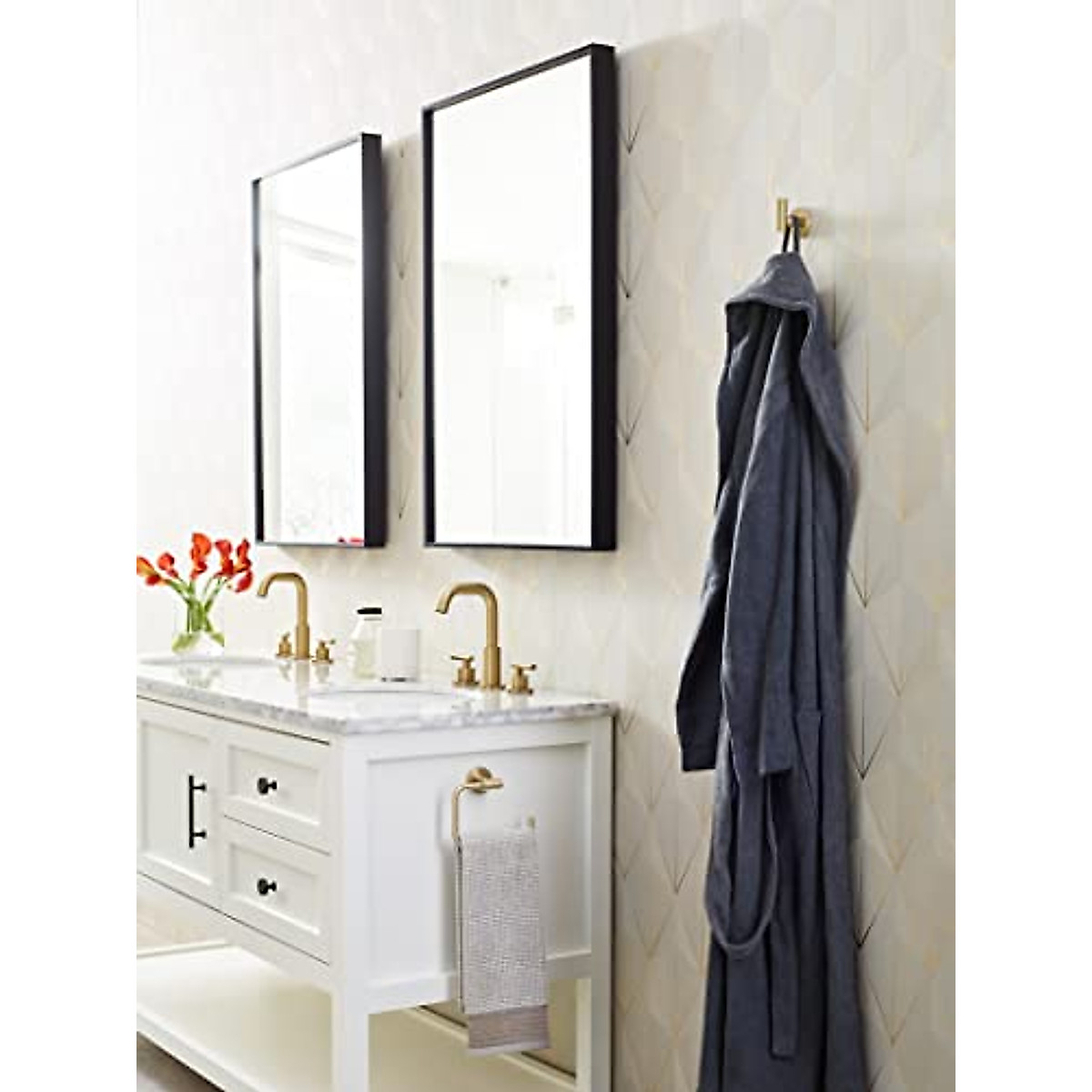 Amerock BH26542BBZ | Golden Champagne Single Robe Hook | 2-1/4 in. (57 mm) Length Towel Holder | Arrondi | Towel Hook for Bathroom | Bathroom Hardware | Bath Accessories