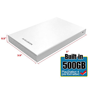 Avolusion HD250U3-WH 500GB USB 3.0 Portable External Gaming Hard Drive - White (for PS4, Pre-Formatted) - 2 Year Warranty