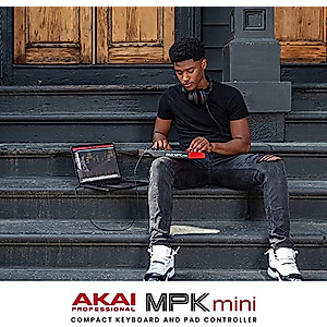 AKAI Professional MPK Mini MK3 - 25 Key USB MIDI Keyboard Controller With 8 Backlit Drum Pads, 8 Knobs and Music Production Software Included