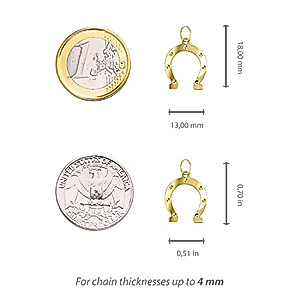 Lucchetta - Gold Horseshoe Pendant without Necklace, Small Good Luck Charm in 14 Kt Yellow, Womens 14k Charms for Necklaces up to 4mm, Authentic Fine Jewelry from Italy