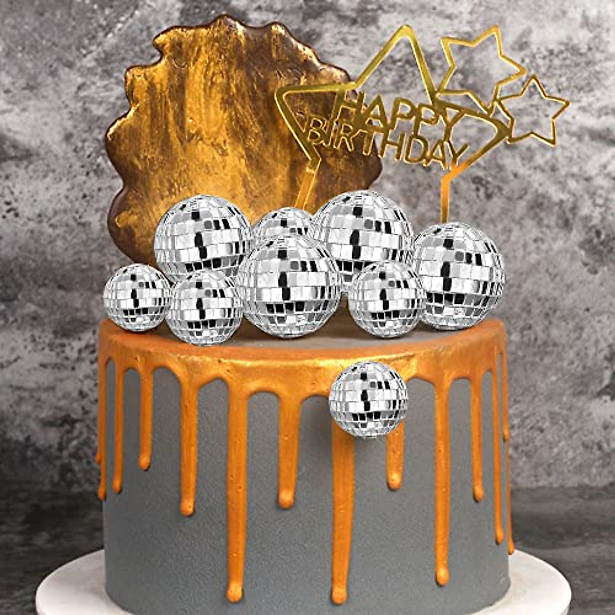 27 PCS Disco Ball Cake Decorations | 70s Party & Table Decor