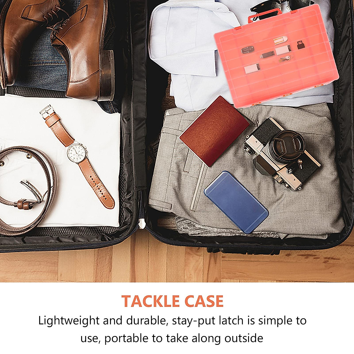 SOLUSTRE 48 Compartments Bead Organizer Box Components Storage Case Clear Plastic Jewelry Storage Container Sundries Case for Electronic Components