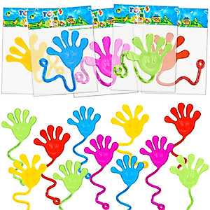 FLMRIOY 50 Pcs Sticky Hands Toys for Kids - Smile Face Stretchy Hands for Christmas Stocking Stuffers, Treasure Box Fillers, Classroom Prizes