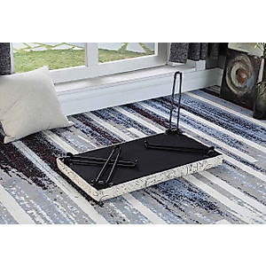 Ore International Old World Accent Seat with Foldable Legs, 17", Ivory